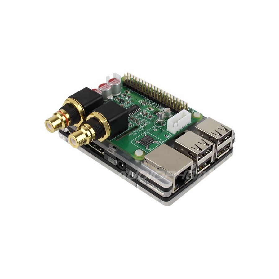 Black Acrylic case for Raspberry Pi 2.0 model B format HAT - Audiophonics
