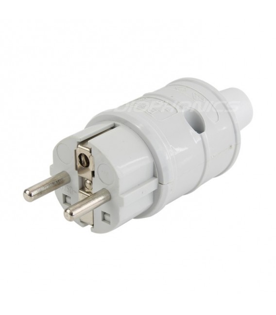 BALS Schuko Connector 250V 16A Ø15mm Grey - Audiophonics