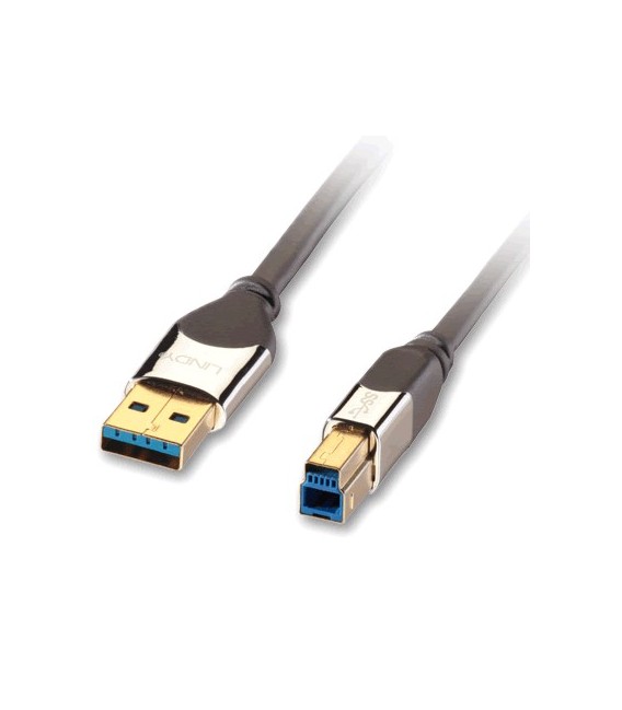 Lindy USB-A Male/USB-B Male 3.0 Gold plated connectors 5m - Audiophonics