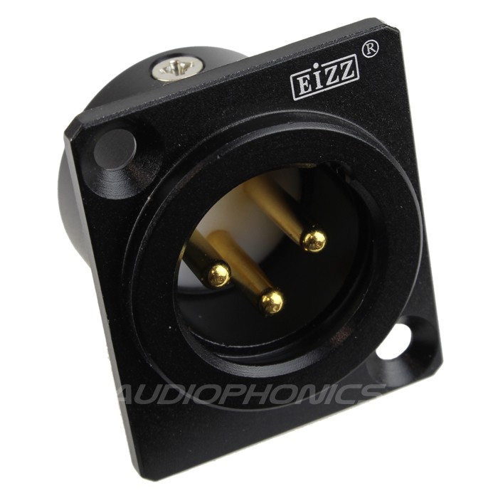 EIZZ EZ-108M Gold plated male XLR inlet PTFE - Audiophonics