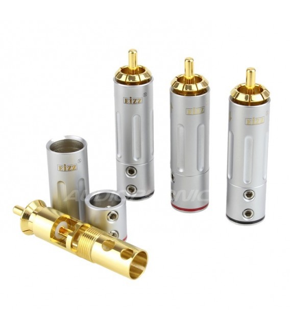 EIZZ EZ-204 Gold plated Cinch RCA Ø9mm (Set x4) - Audiophonics