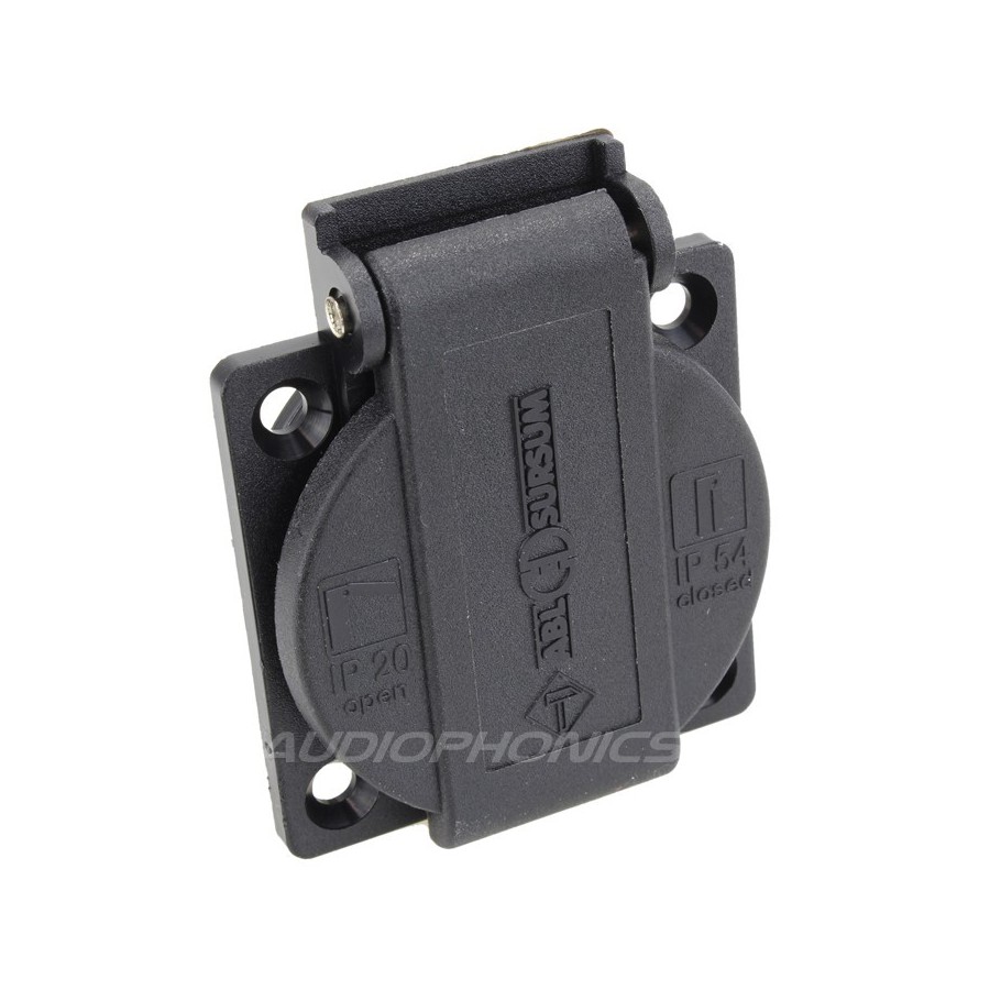ABL SURSUM Power inlet with sutter 16A IP54 Black - Audiophonics