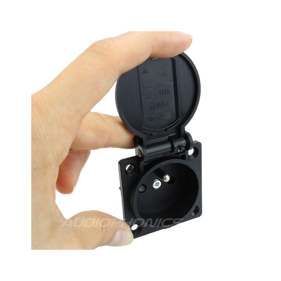 ABL SURSUM Power inlet with sutter 16A IP54 Black - Audiophonics