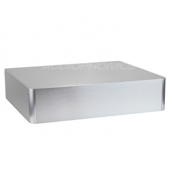100% Aluminium DIY Box / Case angled corners 380x320x90mm Silver ...