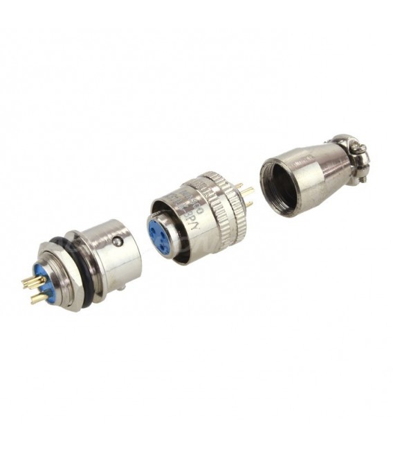 Snap-fit XS10 plug 3 pin Gold plated 250V 3A Ø13mm - Audiophonics