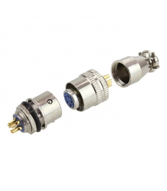 Snap-fit XS10 plug 5 pin Gold plated 250V 3A Ø13mm - Audiophonics