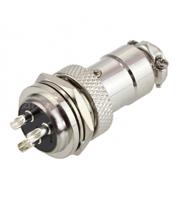 Snap-fit GX16 plug 3 pin Silver plated 200V 3A Ø7mm - Audiophonics