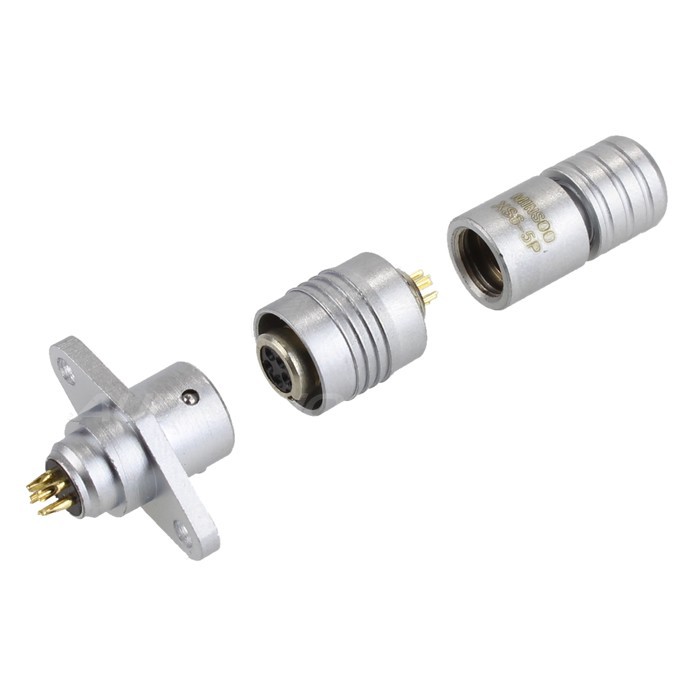 Snap-fit XS6 G Diamond plug Gold plated 5 pin 250V 3A Ø4mm - Audiophonics