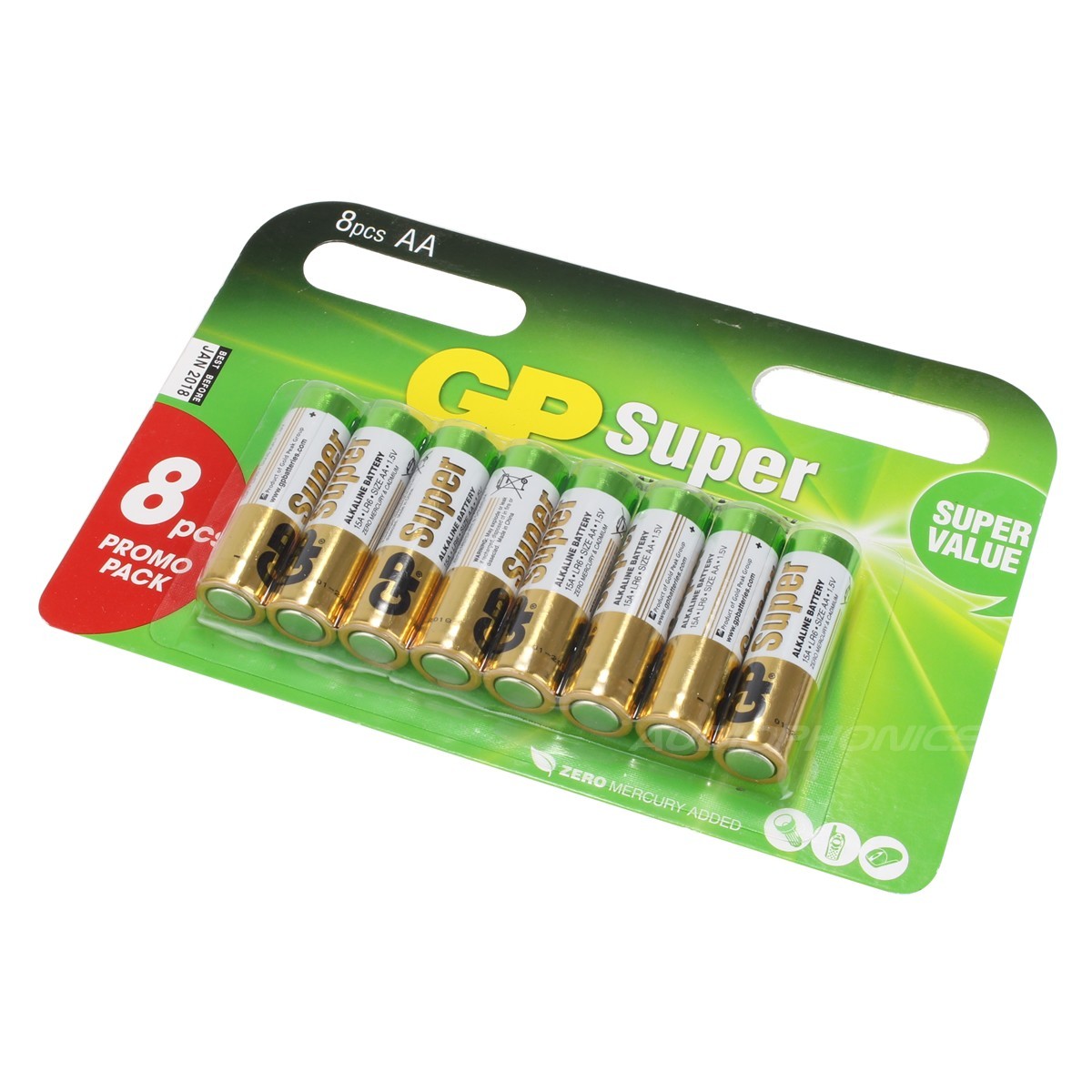 GP Super LR06 AA Battery 1.5V (Set x8) - Audiophonics