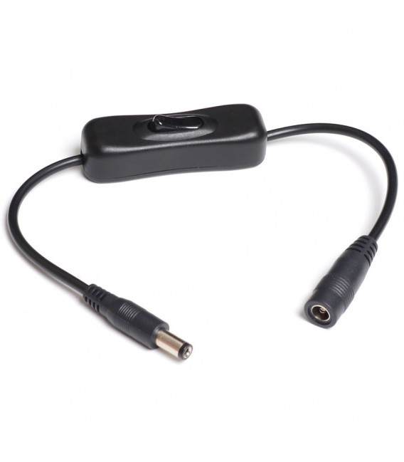 Jack DC Power Cable male / female 5.5 / 2.1mm with switch 12.5cm ...