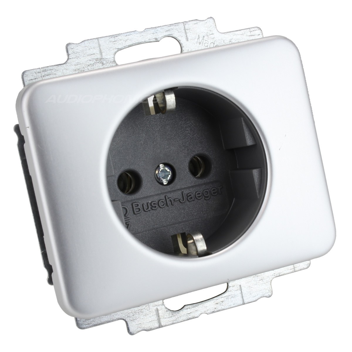 Busch-Jaeger Schuko Wall plate Titanium 16A 250V - Audiophonics