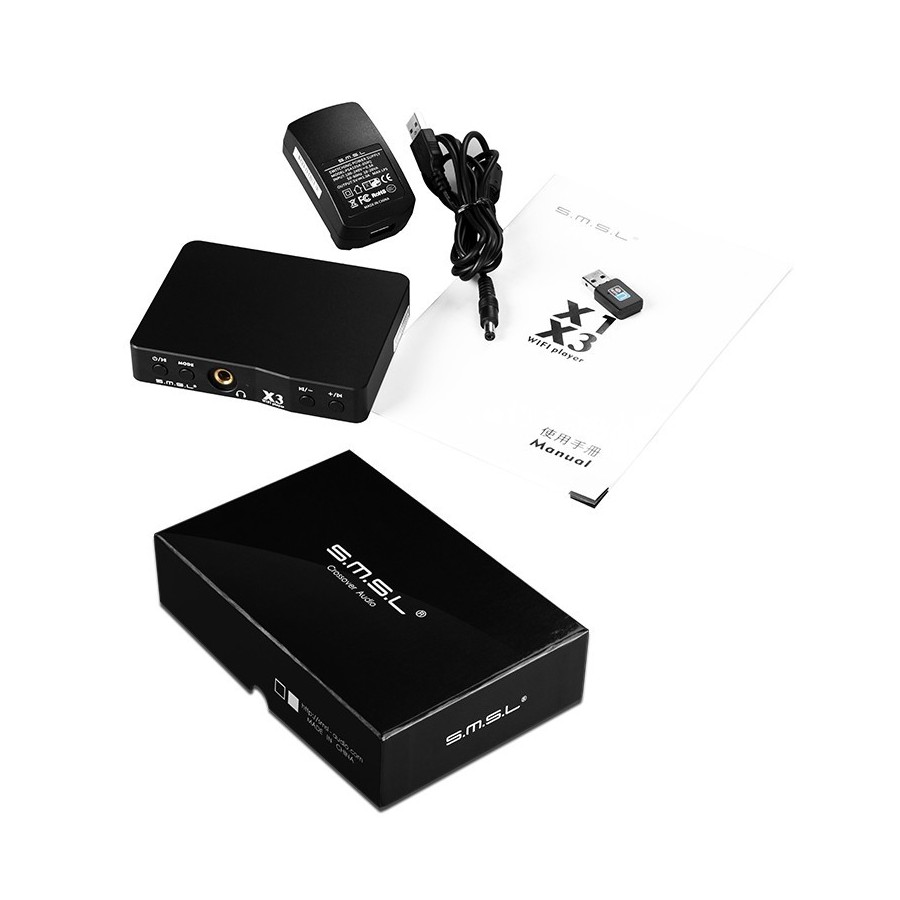 SMSL X3 High fidelity Audio Player WiFi DLNA AirPlay 24bit 192kHz Black ...