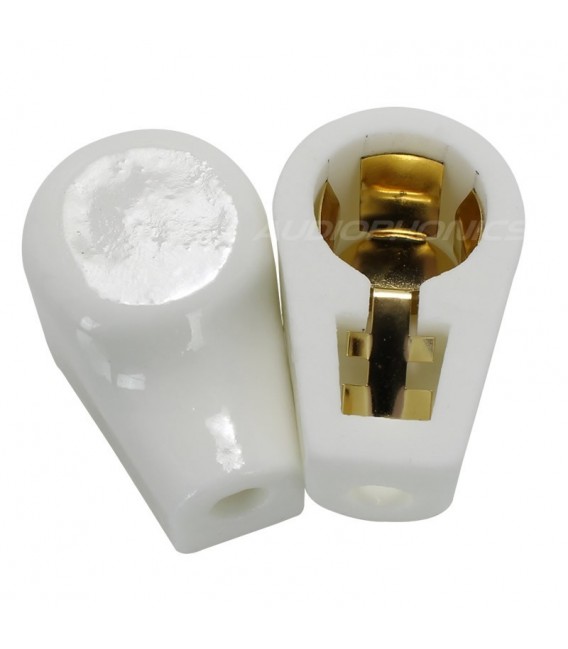 Ceramic Gold Plated Tube Anode Cap Ø14mm (Unit) - Audiophonics