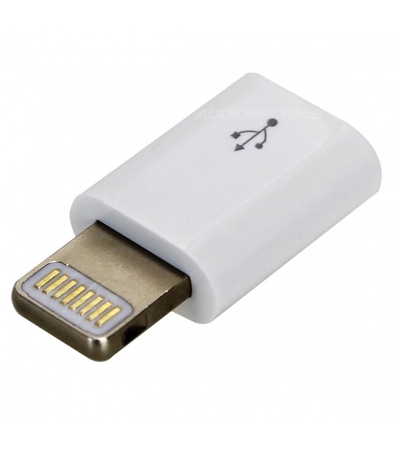 Micro USB to Lightning Adaptor White - Audiophonics