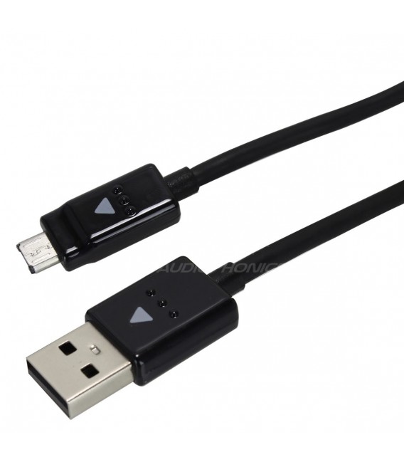 USB-A Male / Micro USB-B Male Cable 2.0 Black 1.2m - Audiophonics