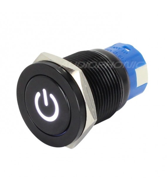 Anodized Aluminium Push Button with White Light Power Symbol 1NO1NC ...