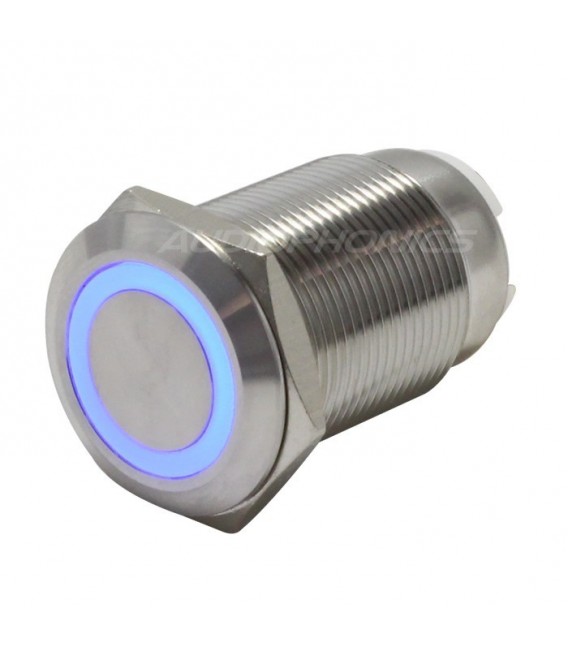 Stainless Steel Switch with Blue Light Circle 1NO1NC 250V 5A Ø19mm ...