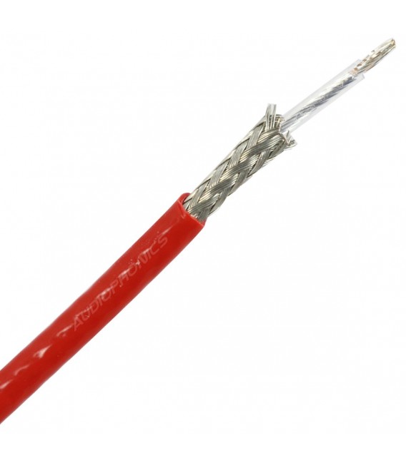 Coaxial Cable Silver plated Copper PTFE 0.5mm² red Ø2.3mm - Audiophonics