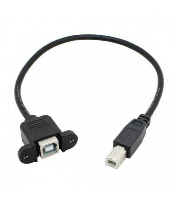 Panel mount USB-B male to USB-B female 30cm - Audiophonics