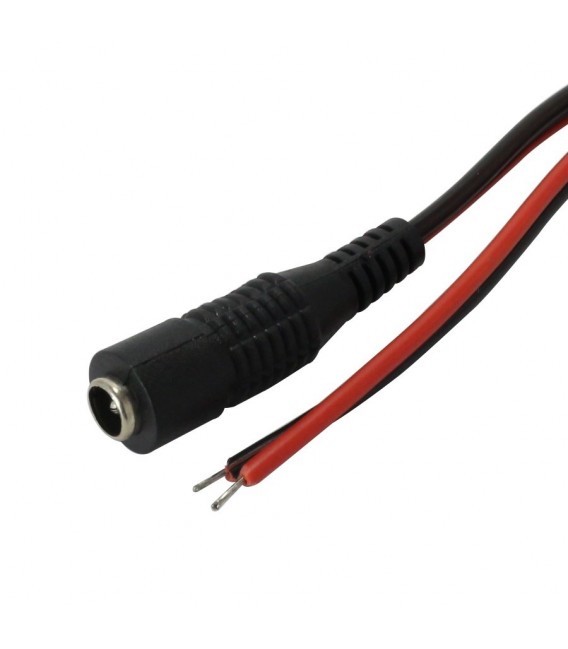 Power Cable Jack DC 5.5 / 2.1mm Female to bare wire 1m - Audiophonics