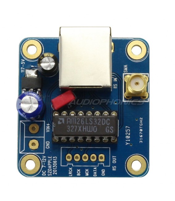 RJ45 Balanced I2S Input to Asymetrical I2S Output Module Board ...