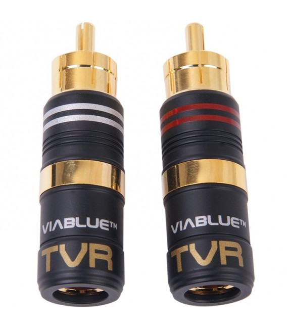 VIABLUE TVR Connectors RCA Plated Gold Ø8mm (Pair) - Audiophonics
