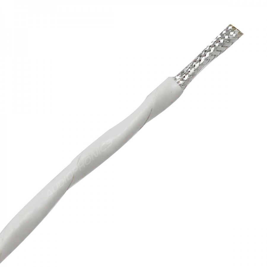 Pur Copper Silver Plated shielded Cable White PTFE Ø4.2mm - Audiophonics