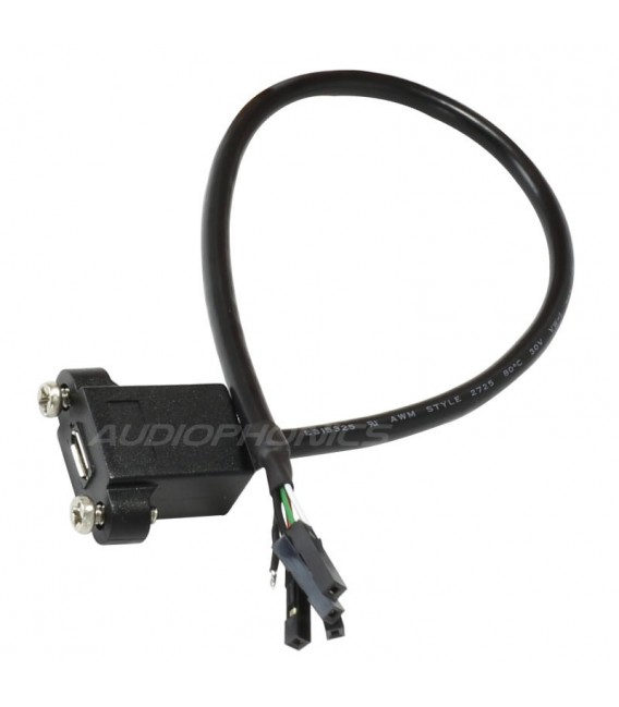 Panel mount micro USB-B female to female connectors 30cm - Audiophonics