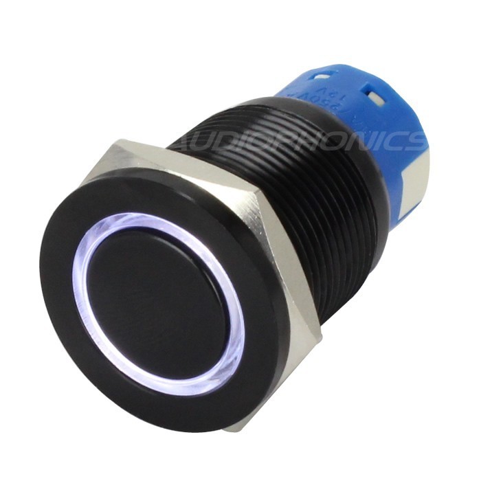 Anodized Aluminium Push Button with White Light Circle 1NO1NC 250V 5A ...