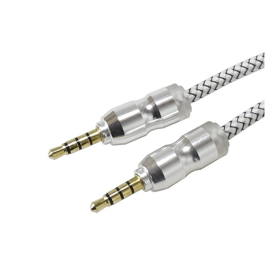 Câble d'interconnexion Jack 3.5mm vers Jack 3.5mm 4 pôles Plaqué Or ...