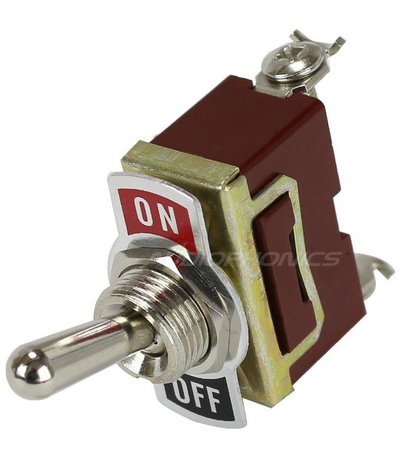 Aviation Type 1 Pole 2 Positions Toggle Switch 2 Pins ON-OFF 250V 15A ...