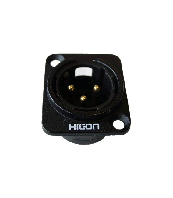 HICON Male XLR Plug Gold Plated - Audiophonics
