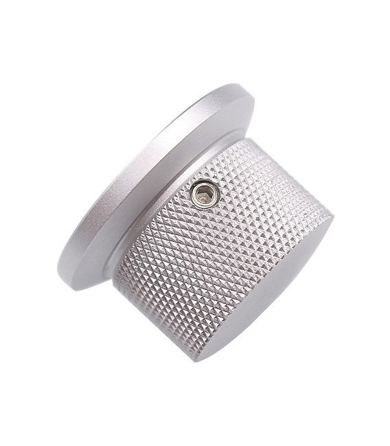 Knob Aluminium D Shaft 38x25mm Ø6mm Silver - Audiophonics