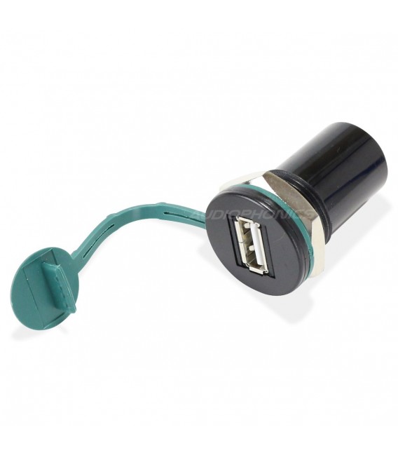 Panel Mount Female USB-B to Female USB-A Black - Audiophonics