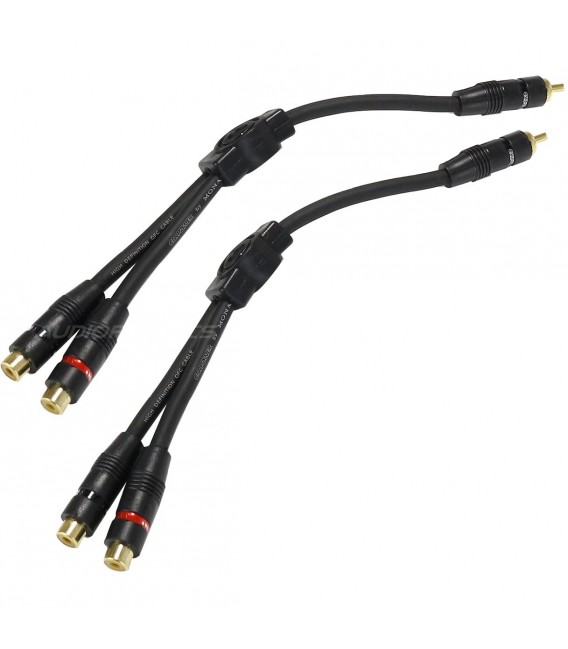 Y Adapter Cord - 2x Female to 1x Male 25cm (The pair) - Audiophonics