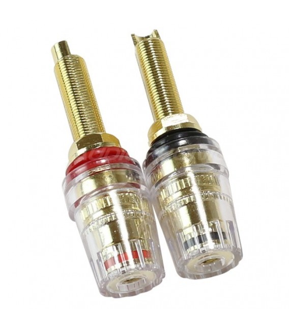 Acrylic isolated terminal blocks Ø20mm x 65mm (Pair) - Audiophonics