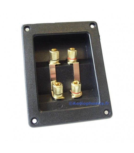 Bi-Wiring Panel Mount Speaker Terminal Block 95x75mm - Audiophonics