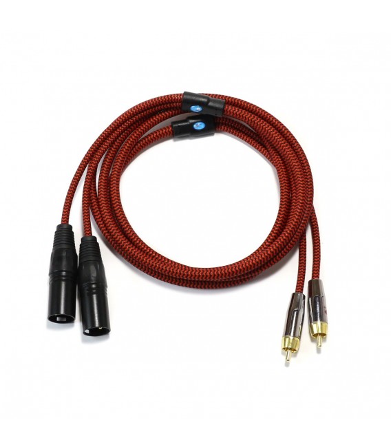 CYK Stereo Cable XLR-3 Male / RCA Male Gold plated 24K OFC Copper 2m ...