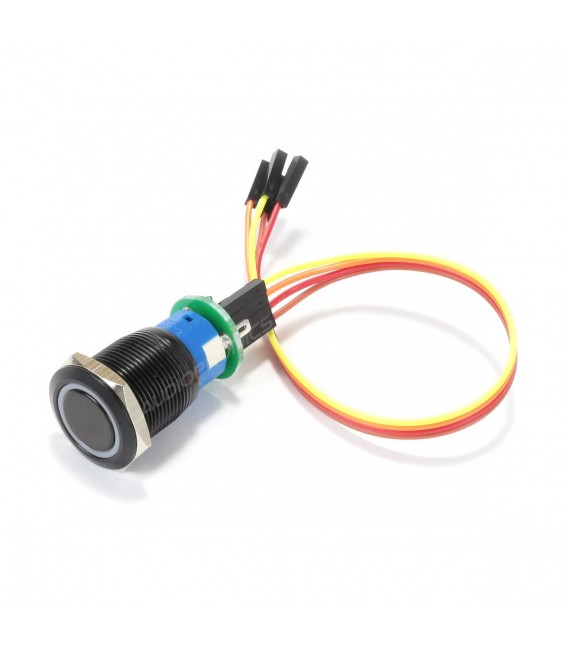 Aluminium Push Button and Pre-Welded Connector with Blue Light Circle ...