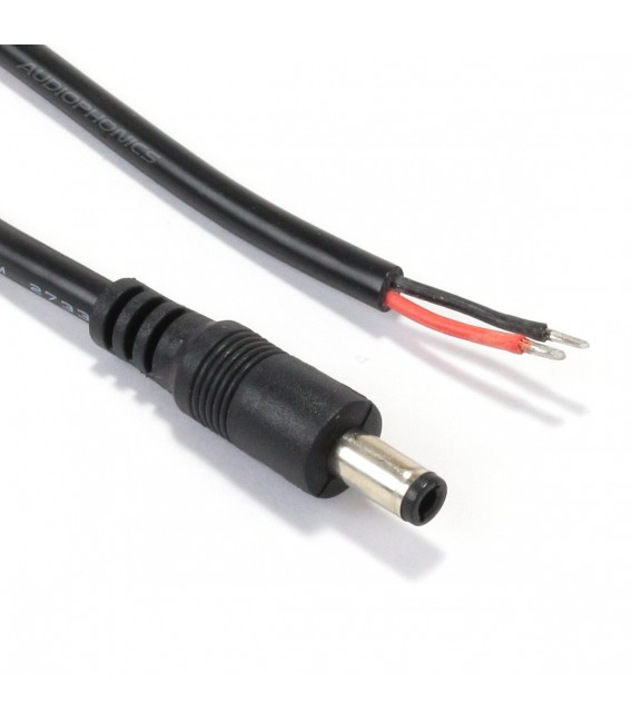 Power Cable Male Jack DC 5.5 / 2.5mm to Bare Wires 18AWG 30cm ...