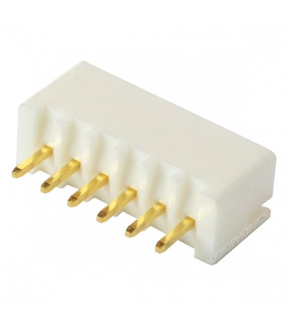 XH 2.54mm Male Socket 6 Channels Gold-Plated Black (Unit) - Audiophonics