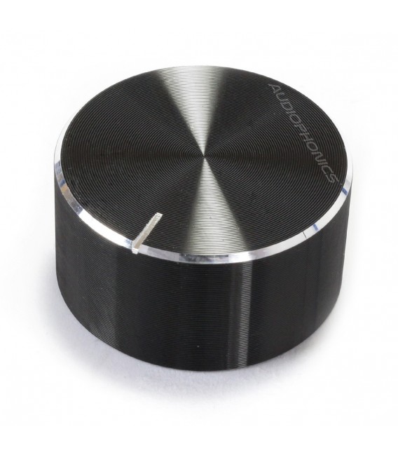 Knob Aluminium Notched Shaft 30x10mm Ø6mm Black - Audiophonics