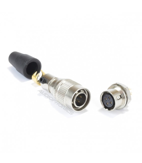 HR10A Male 4 Pin Lockable Connector + Female Plug Gold Plated Ø11mm ...