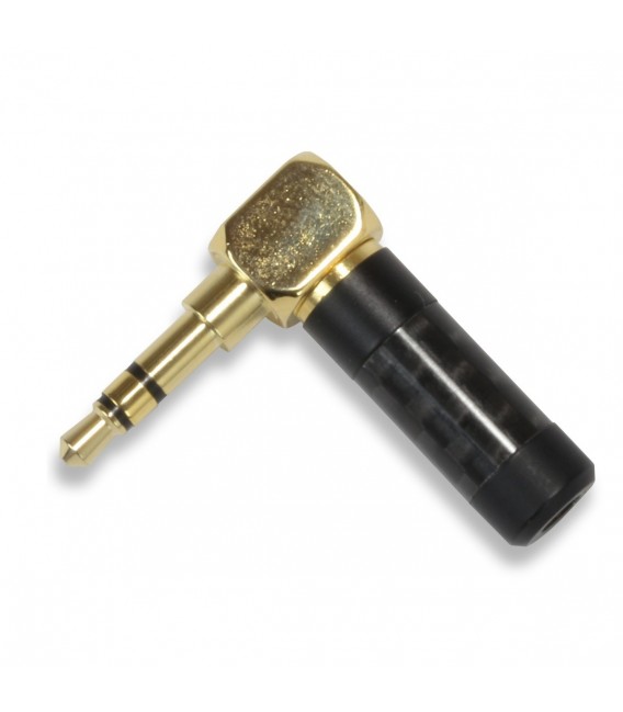 Angled Jack 3.5mm Plug Gold Plated Ø4mm (Unit) - Audiophonics