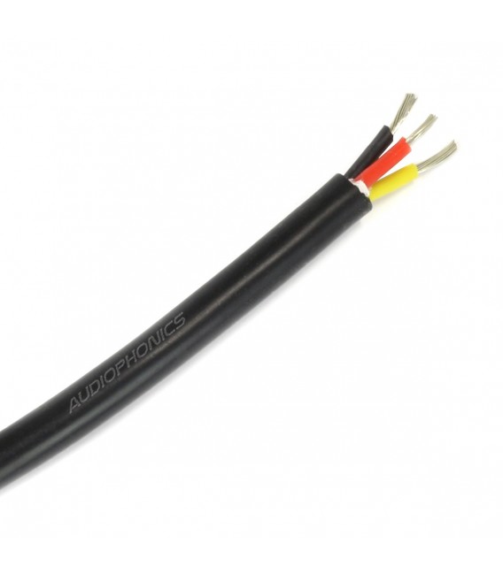 Cable Triple Conductor Silicon 1mm² Black - Audiophonics