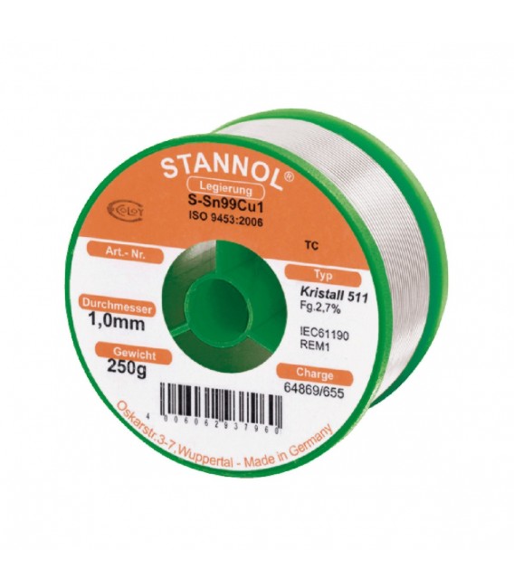 Soldering Tin - Stannol Crystal 250g / 1mm - Audiophonics