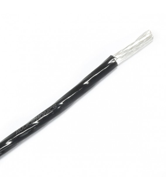 Copper / Silver Wiring Cable 4mm² PTFE Sleeve Ø3.6mm Black - Audiophonics