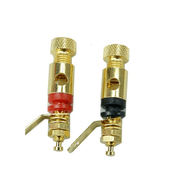 Terminal blocks for 8mm metal plate (pair) - Audiophonics