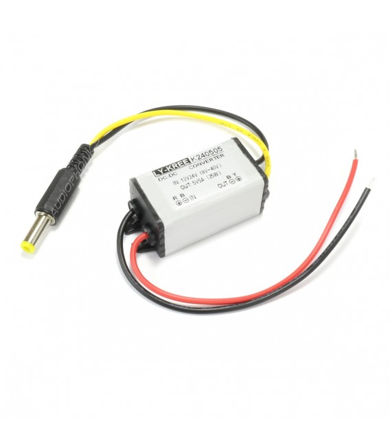 DC-DC Converter 12/24V to 5V 5A 25W Jack DC 5.5 / 2.1mm - Audiophonics