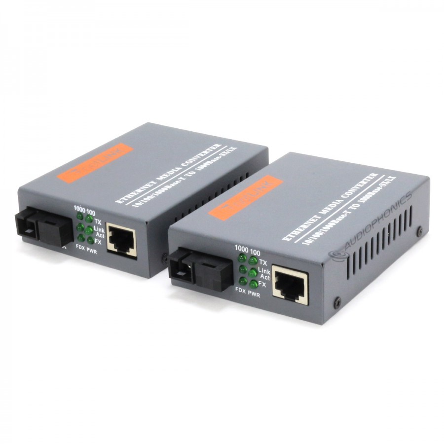 Ethernet Optical Fiber Converter (Pair) - Audiophonics